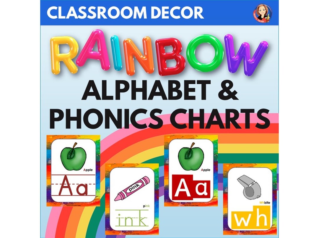Printable Rainbow Alphabet and Phonics Posters, Phonics Anchor Charts ...