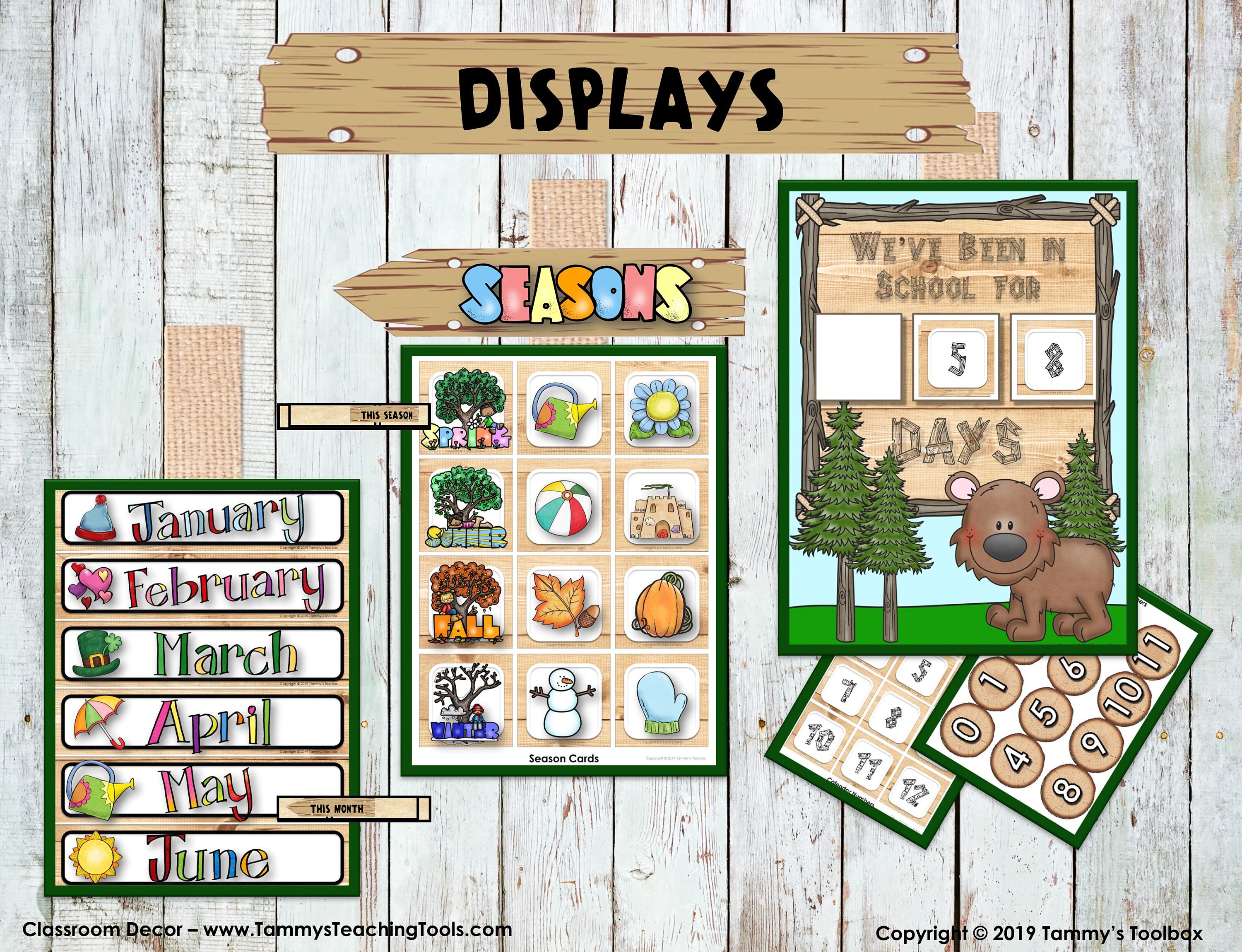 Editable Classroom Calendar in a Camping Theme, Printable Rustic ...