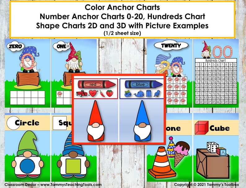 Gnomes at School Classroom Decor Kit and Activities, Colorful Gnome ...