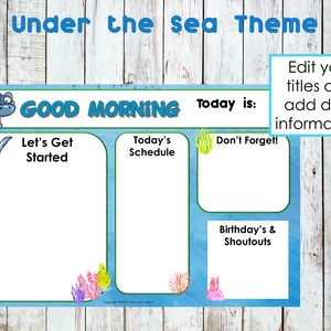 Digital Morning Work Assignment Slides in Ocean Under the Sea Theme ...