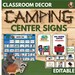 Rustic Camping Classroom Center Posters, Editable Labels, Printable ...
