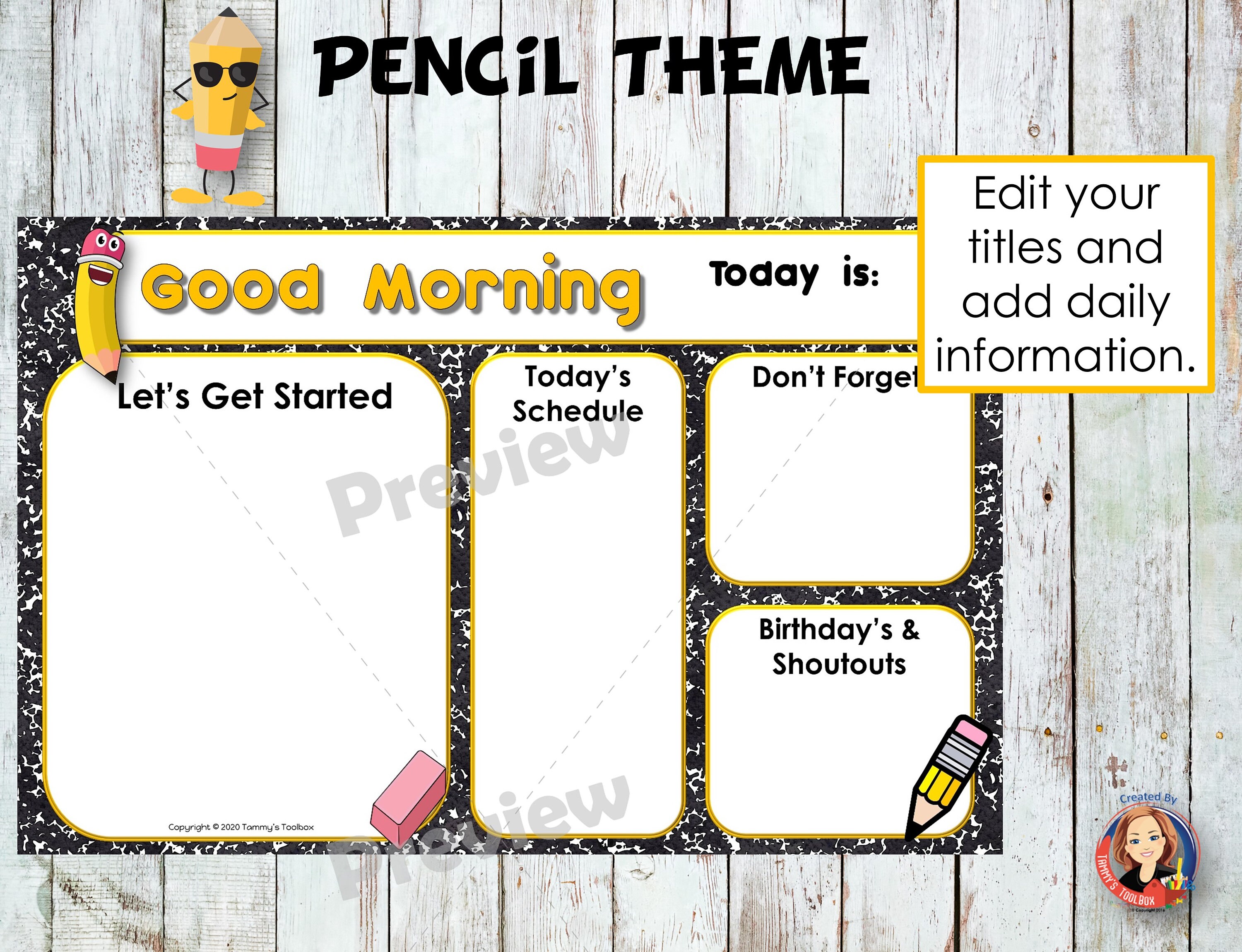 Digital Morning Work Assignment Slides in Pencil Theme, Back to School ...