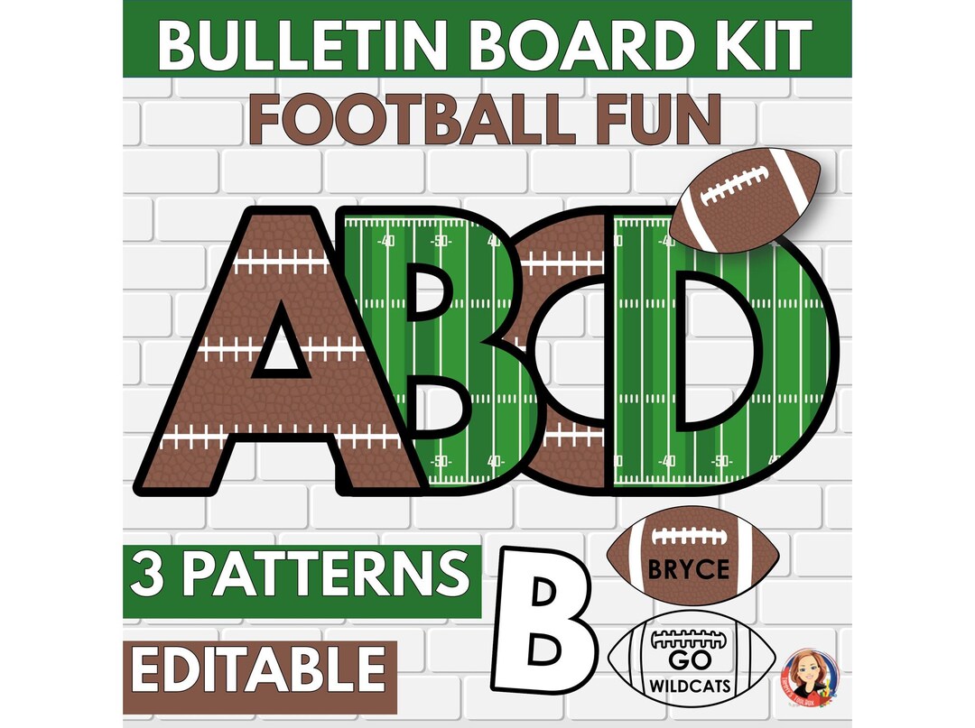 Football Bulletin Board Letters, Printable Football Bulletin Board Kit ...
