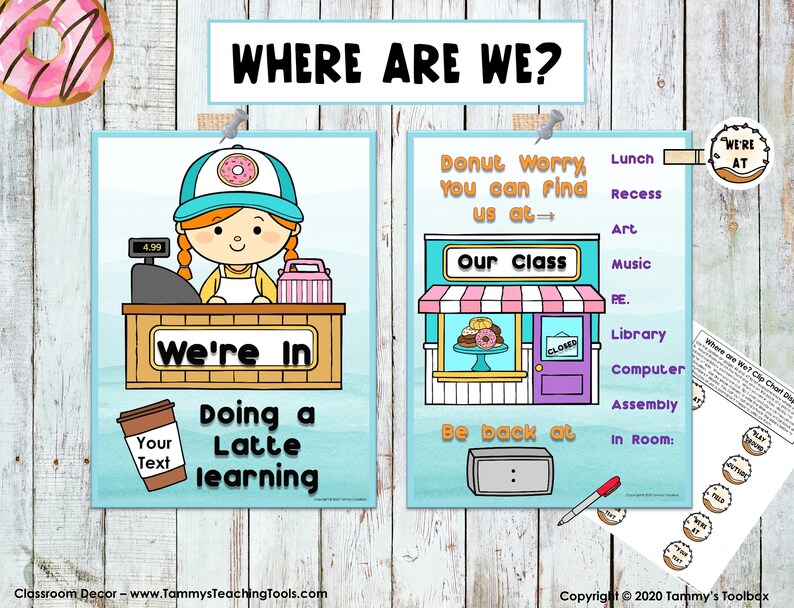 Donut Theme Classroom Schedule and Management Decor, Donut Classroom ...