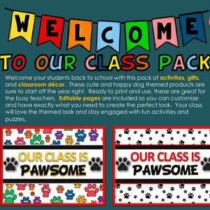 Dog Paws Classroom Decor Bundle, Dog Classroom Theme Bulletin Board ...