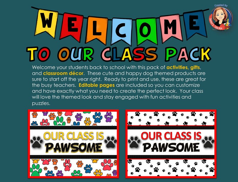 Dog Paws Theme Classroom Decor and Activities Bundle - Etsy