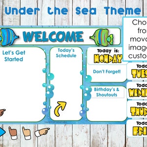 Digital Morning Work Assignment Slides in Ocean Under the Sea Theme ...
