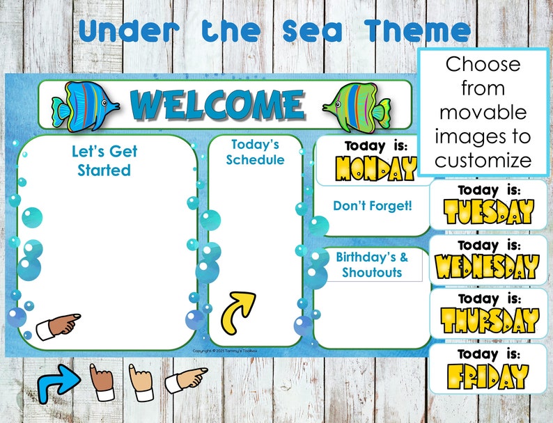 Digital Morning Work Assignment Slides in Ocean Under the Sea Theme ...