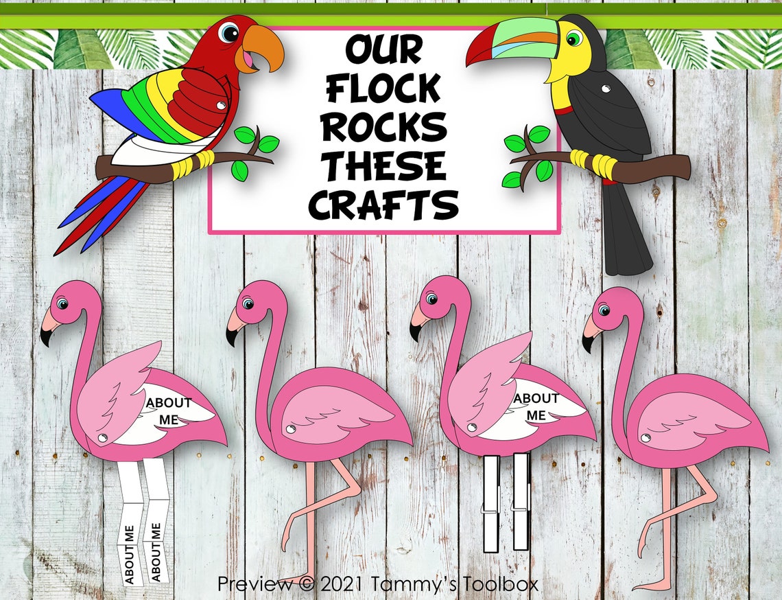 Tropical Birds All About Me Craft and Back to School Bulletin Board Kit ...
