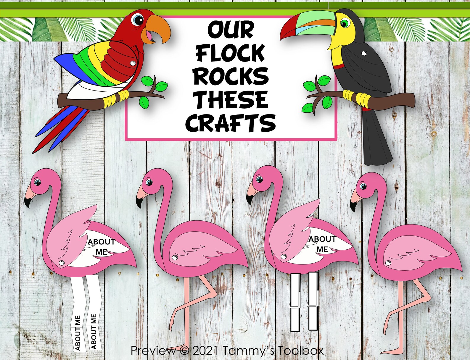 Tropical Birds All About Me Craft and Back to School Bulletin Board Kit ...