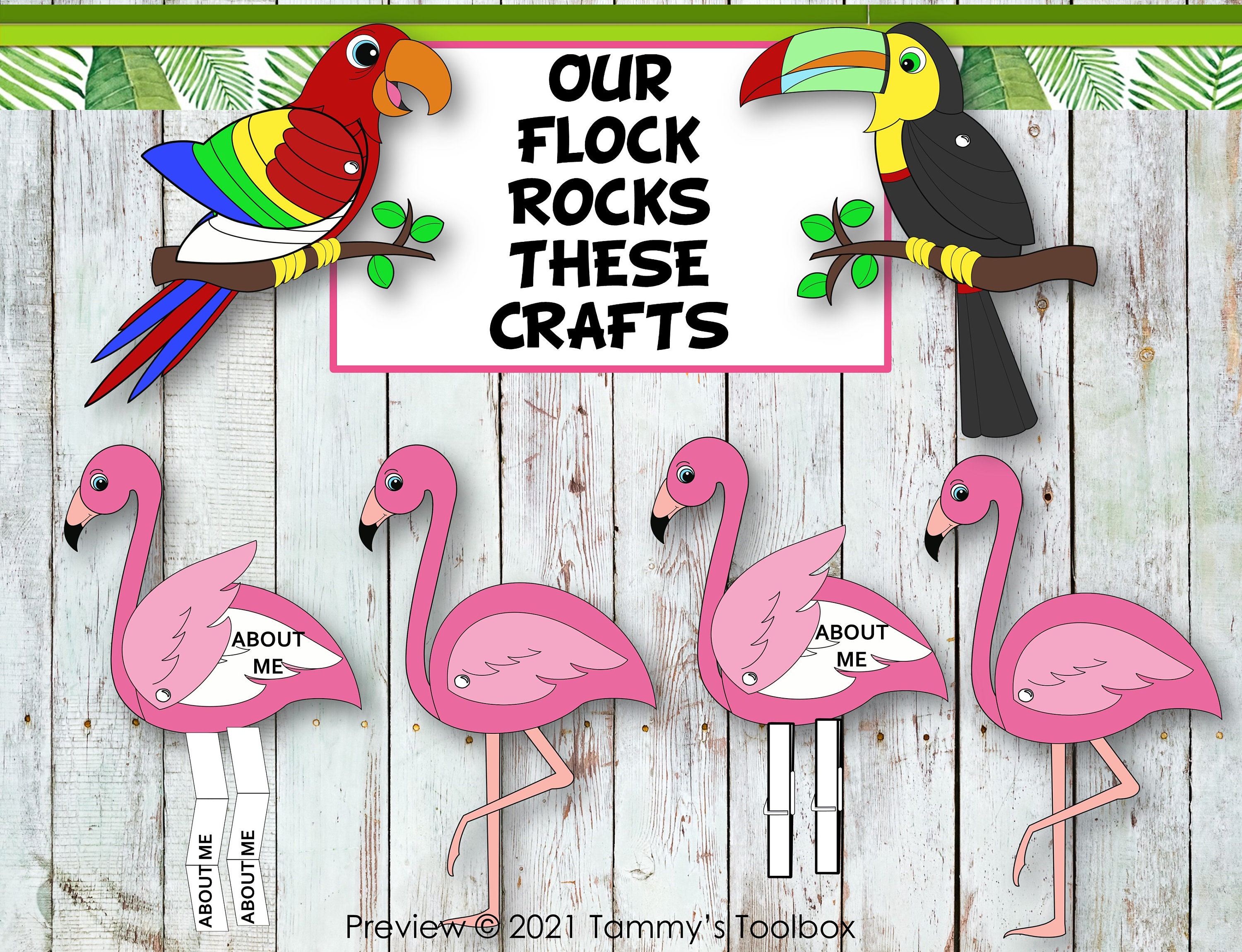 Tropical Birds All About Me Craft and Back to School Bulletin Board Kit ...