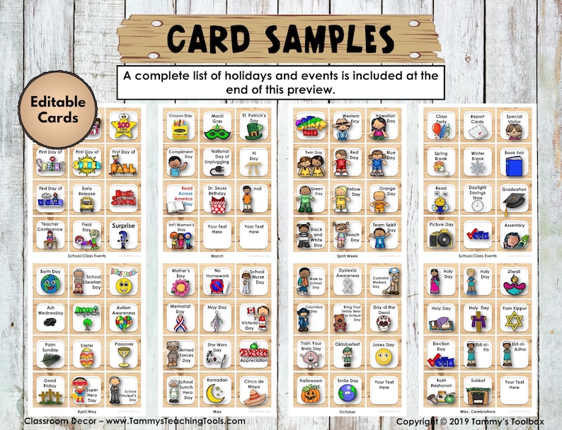 Editable Classroom Calendar in a Camping Theme, Printable Rustic ...