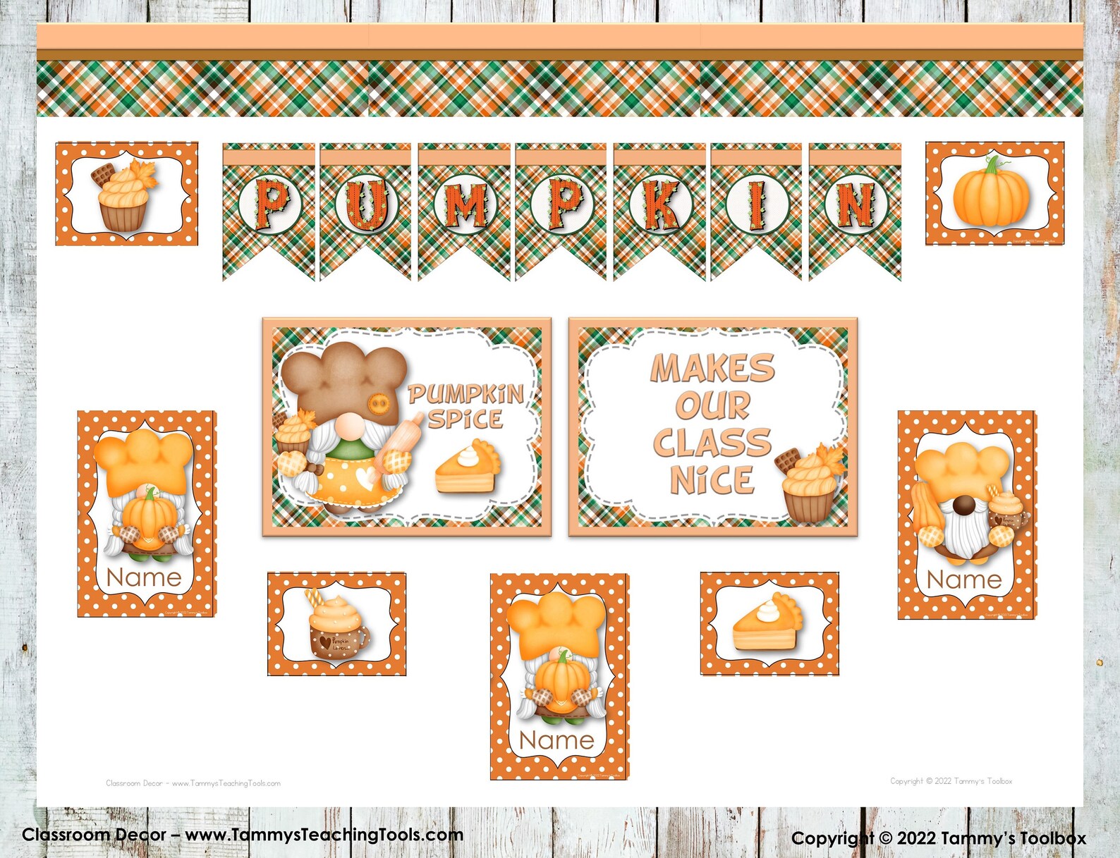 Pumpkin Spice Fall Bulletin Board Kit | Fall Classroom Decor | Autumn ...