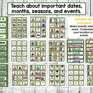 Jungle Safari Decor Calendar and Class Schedule Editable, Safari ...