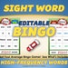Editable Sight Word Bingo Game Set for High-frequency Words - 30 Unique ...