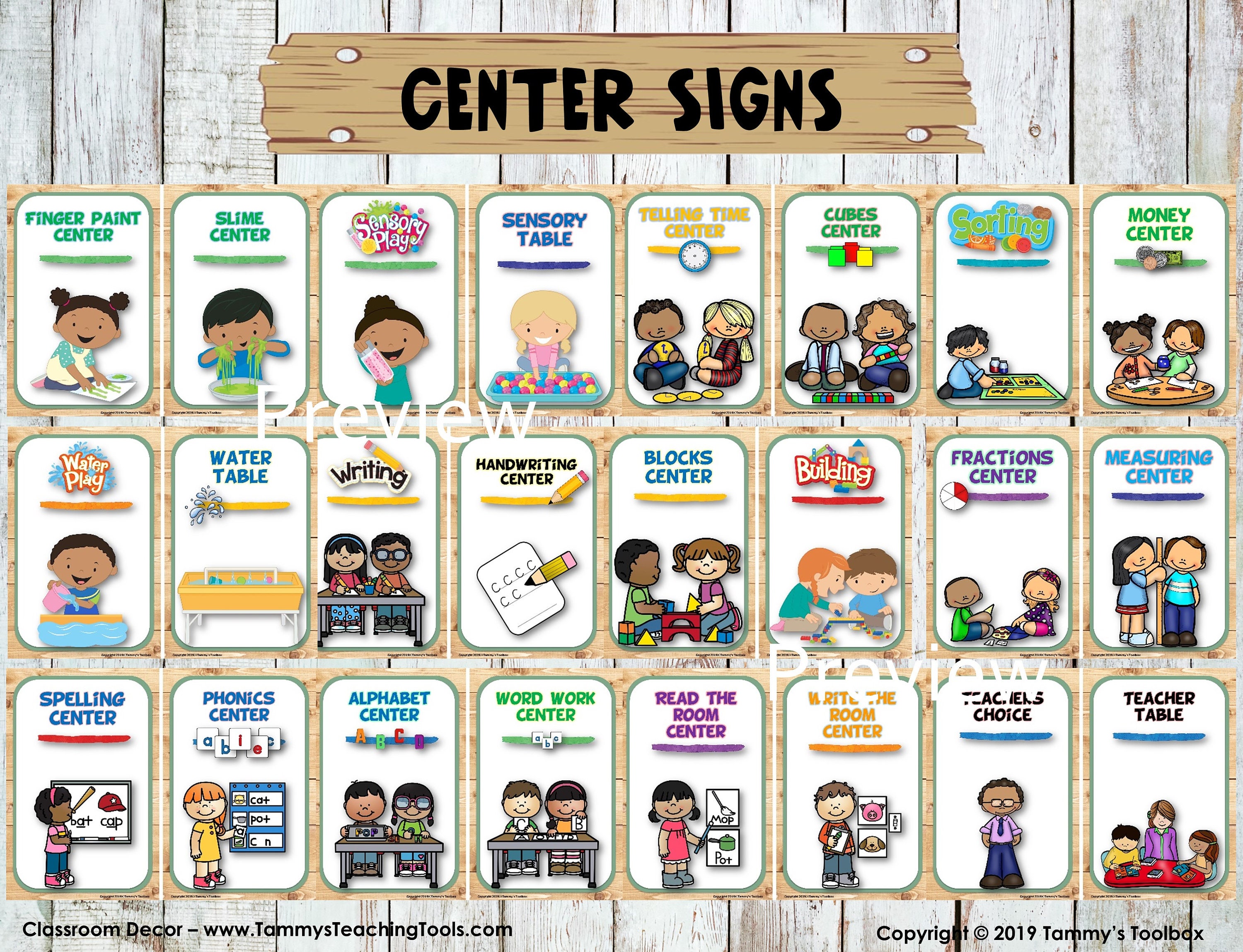 Classroom Center Signs and Labels in Rustic Camping Theme - Etsy