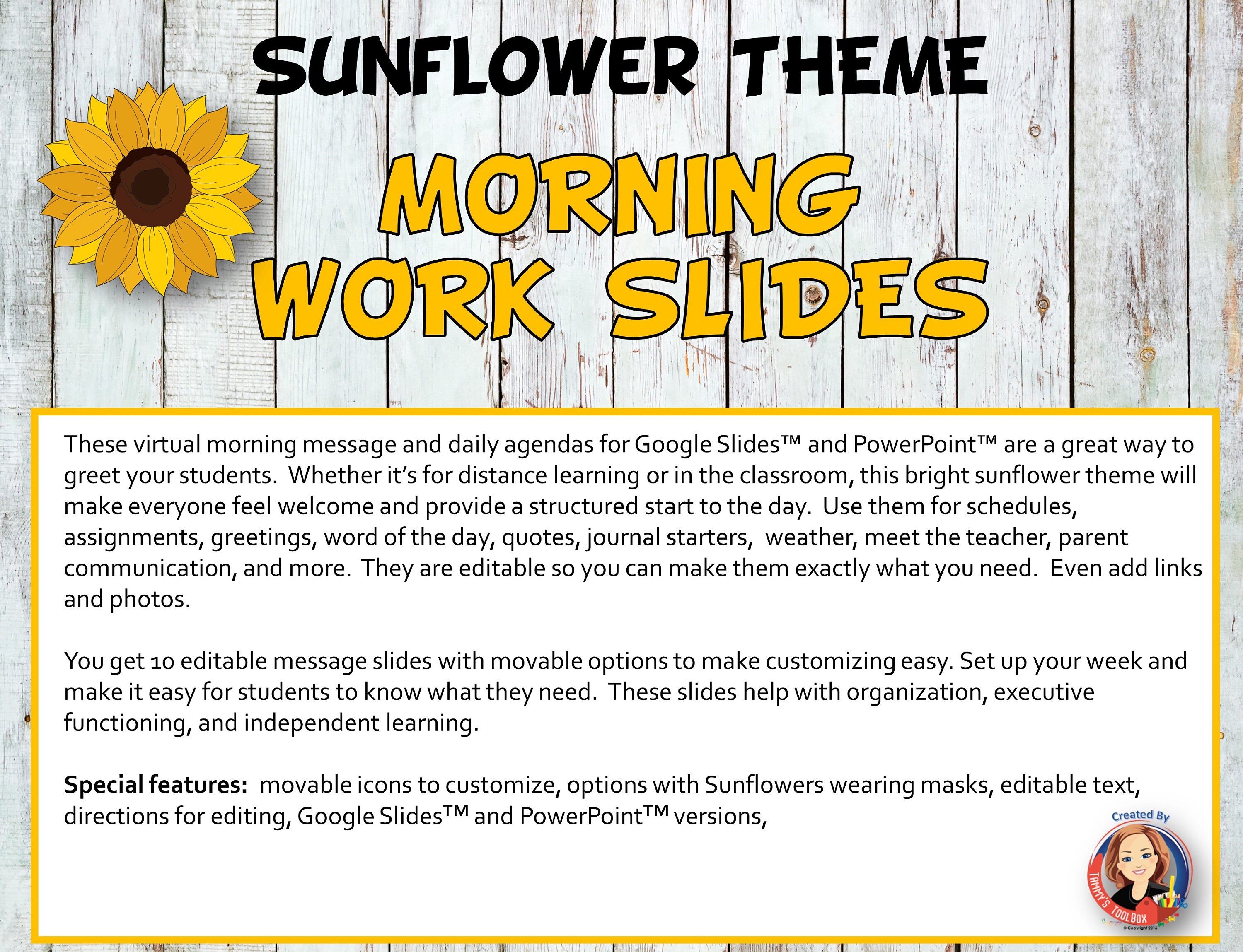 Digital Morning Meeting and Assignment Slides in Sunflower Theme - Etsy