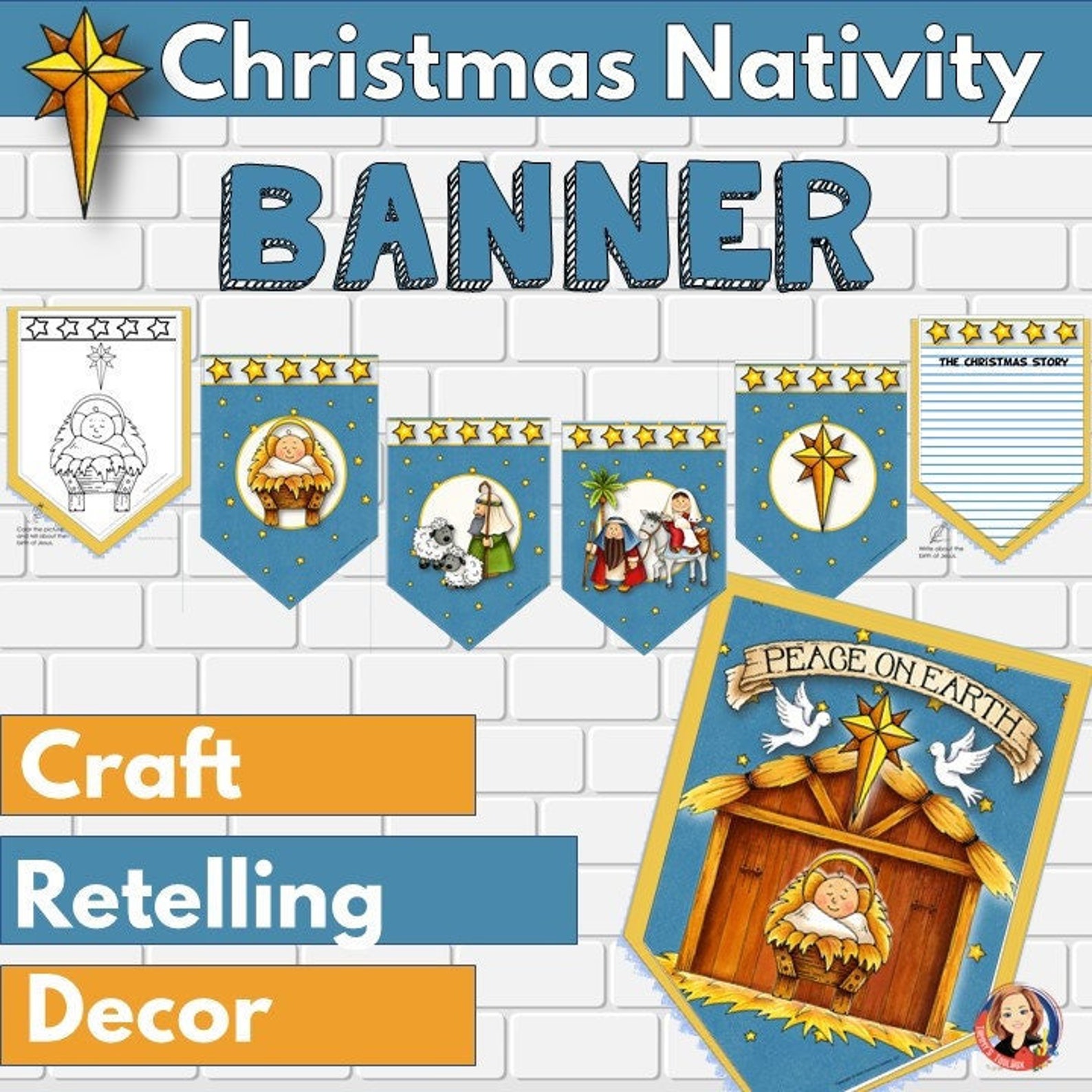 Christmas Nativity Craft Banner and Decor - Etsy