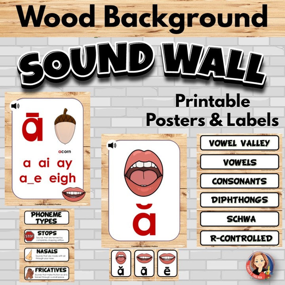 Sound Wall With Mouth Pictures in Rustic Wood Theme - Etsy