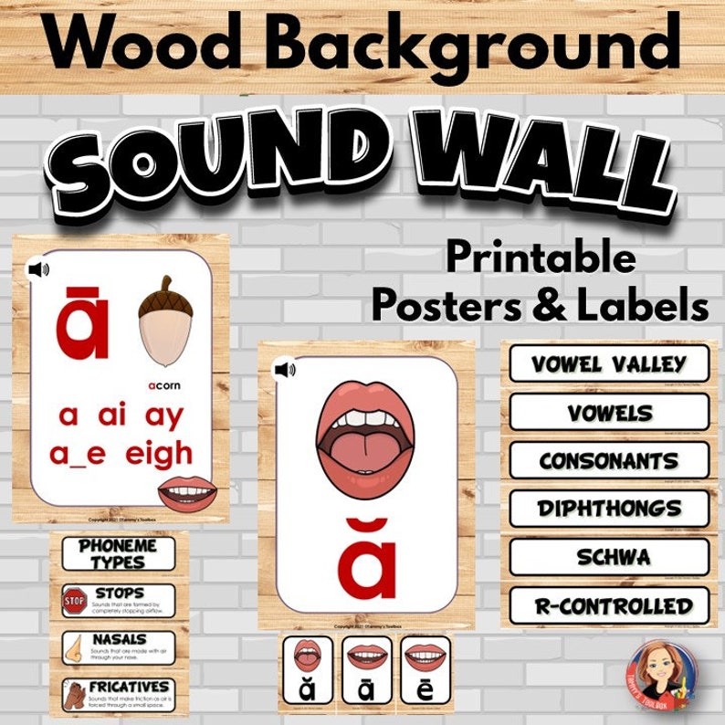 Sound Wall With Mouth Pictures in Rustic Wood Theme - Etsy