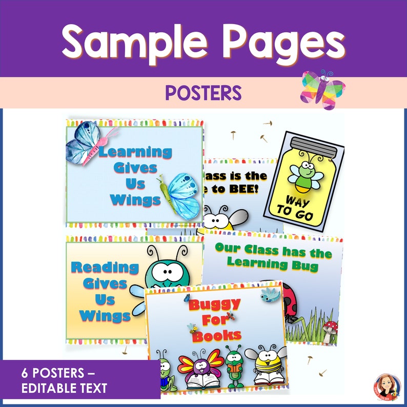 Butterfly Classroom Decor Set, Butterflies and Bugs Theme, Classroom ...