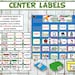 Editable Classroom Centers Labels in Tropical Theme, Printable Tropical ...