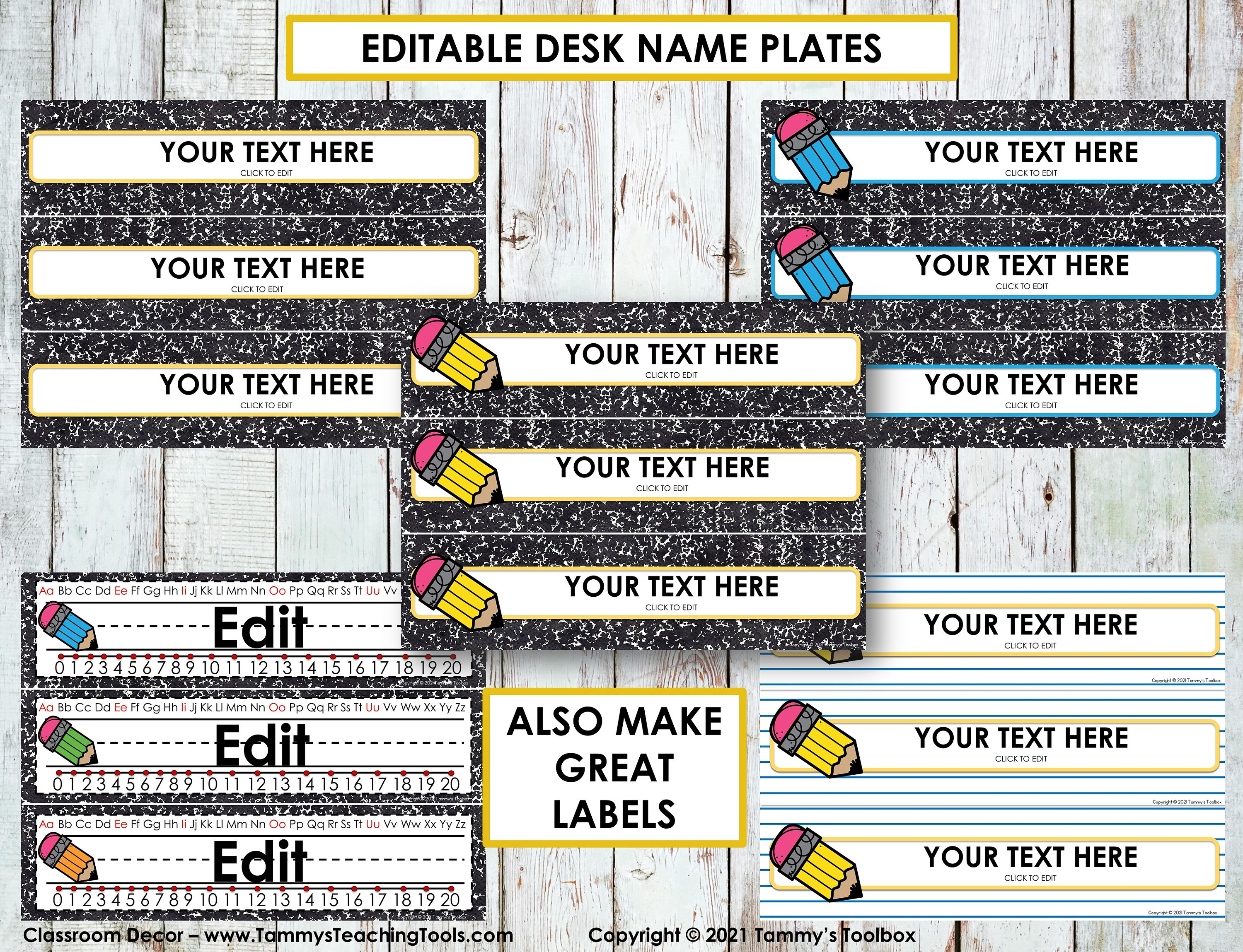Classroom Decor Bundle in Pencil Theme | Editable, Back to School ...
