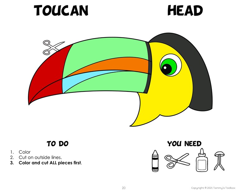 Tropical Birds All About Me Craft and Back to School Bulletin Board Kit ...