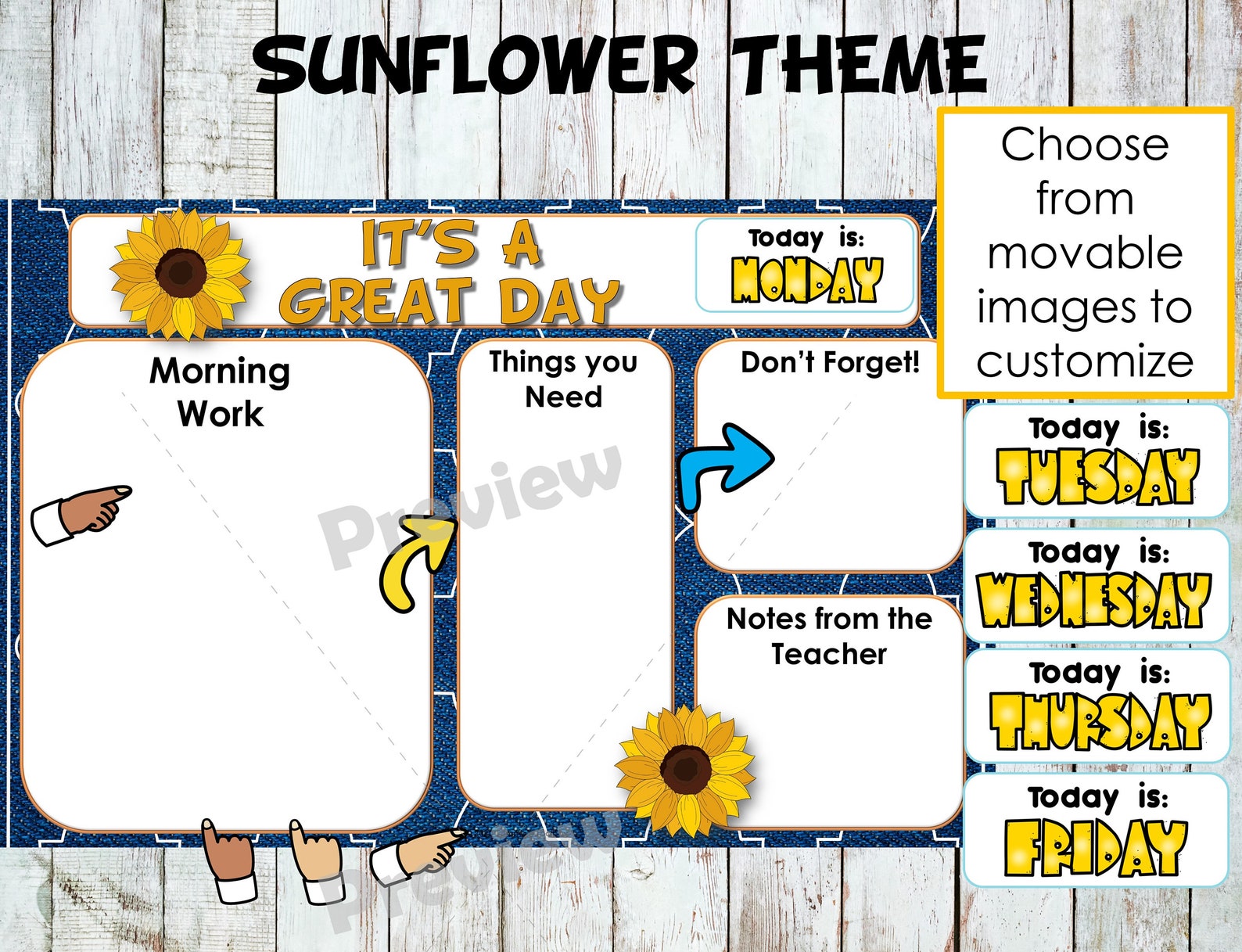 Digital Morning Meeting and Assignment Slides in Sunflower Theme - Etsy