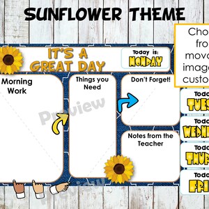 Digital Morning Meeting and Assignment Slides in Sunflower Theme - Etsy