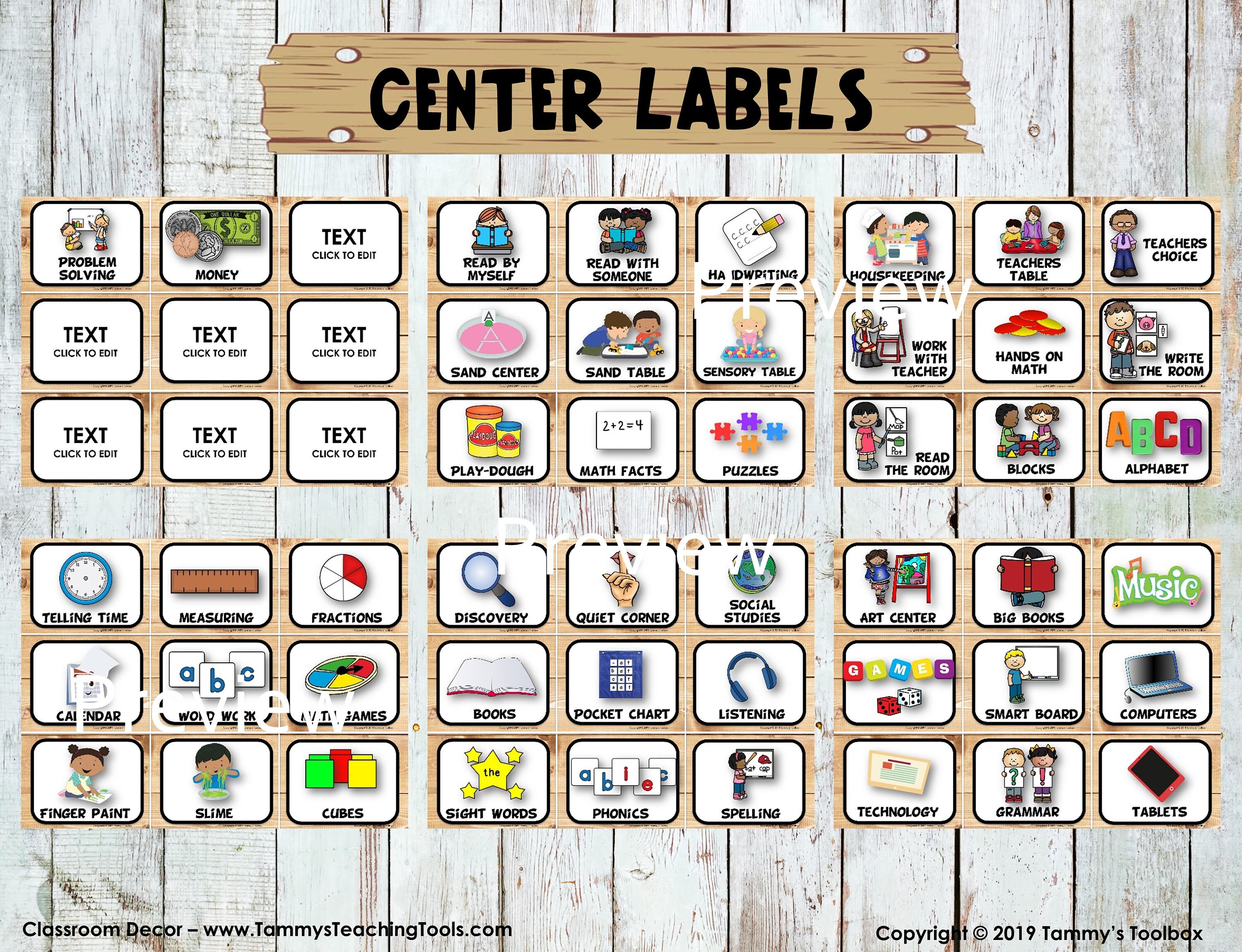 Classroom Center Signs and Labels in Rustic Camping Theme - Etsy