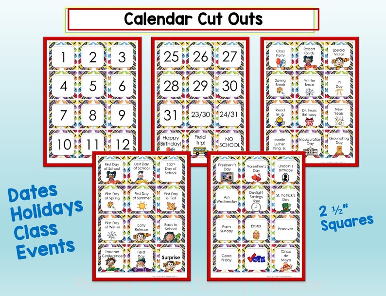 Editable Classroom Calendar in Crayon Theme, Crayon Classroom Decor ...