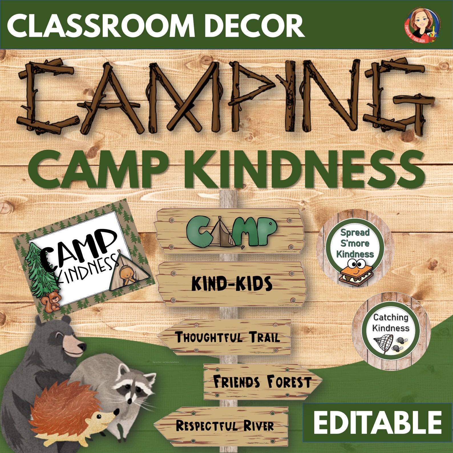 Camp Kindness Activities and Camping Classroom Decor Bulletin Board ...