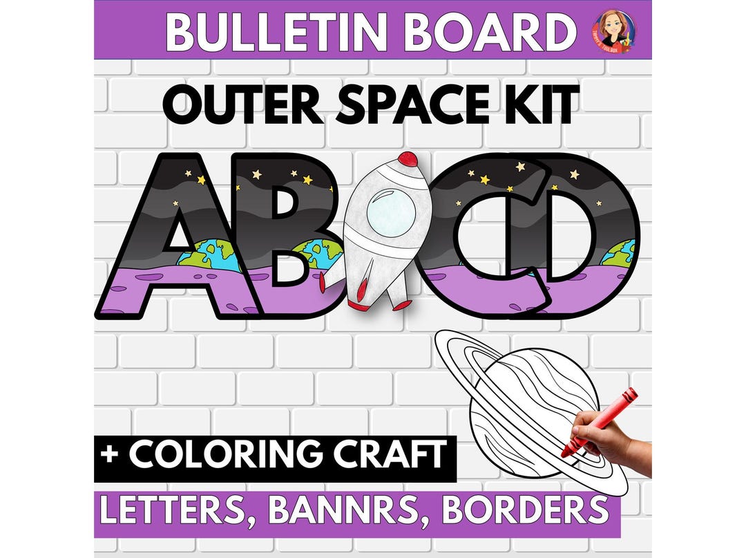 Galaxy Outer Space Classroom Decor Bulletin Board Letters, Space ...