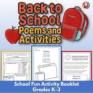 Back to School Decodable Poems and Phonics Activity Book for Kids | K-3 ...