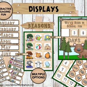 Editable Classroom Calendar in a Camping Theme, Printable Rustic ...