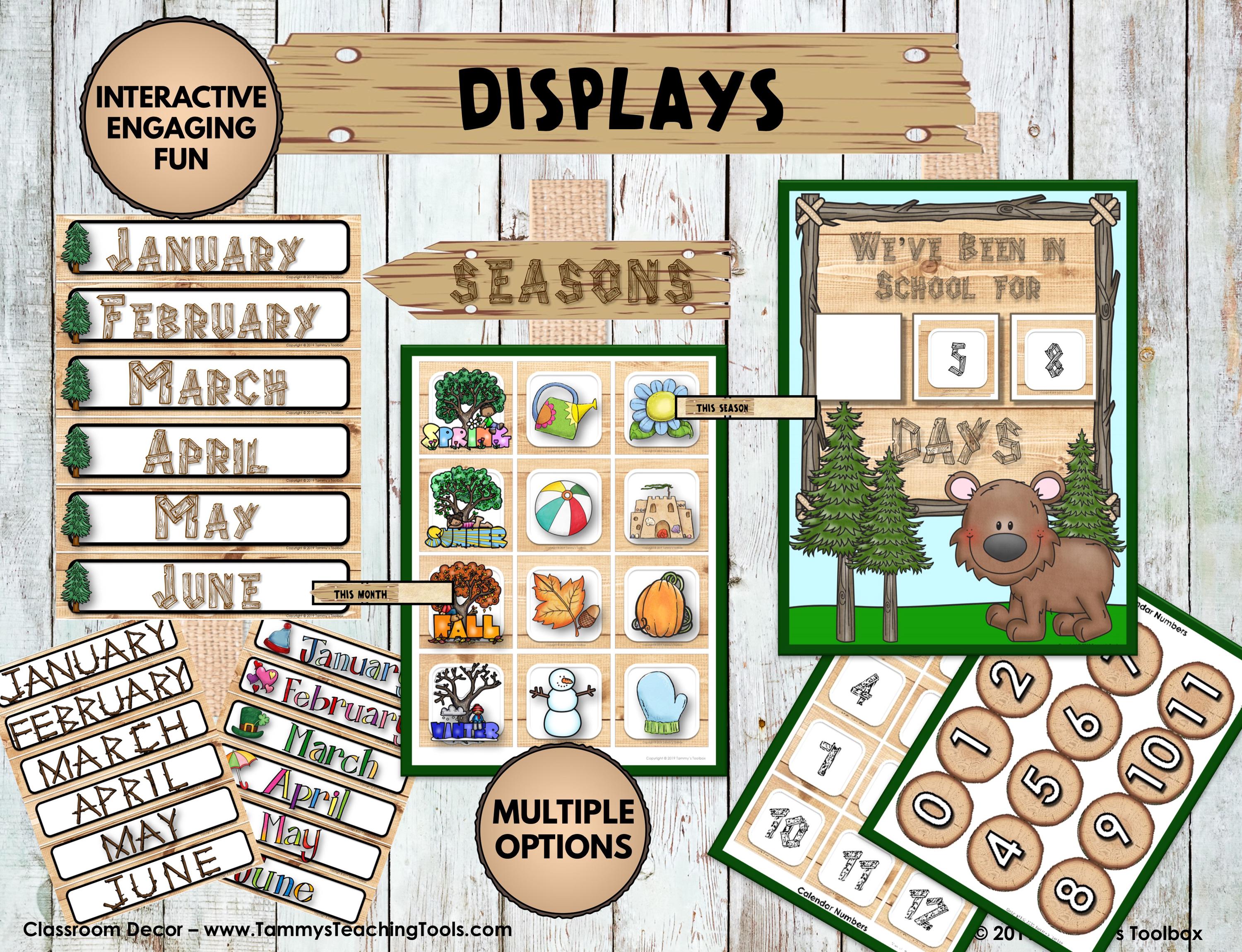 Editable Classroom Calendar in a Camping Theme, Printable Rustic ...