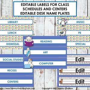 Llama Classroom Decor Bundle Editable, Llama Theme Classroom Bulletin ...