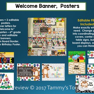 Dog Paws Classroom Decor Bundle, Dog Classroom Theme Bulletin Board ...