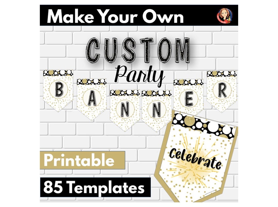 Printable Party Banners, New Years Banner, Birthday Party Banner ...