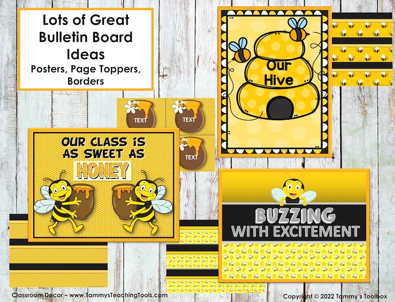 Bee Classroom Decor Theme and Activities, Bee Bulletin Board, Bee Theme ...