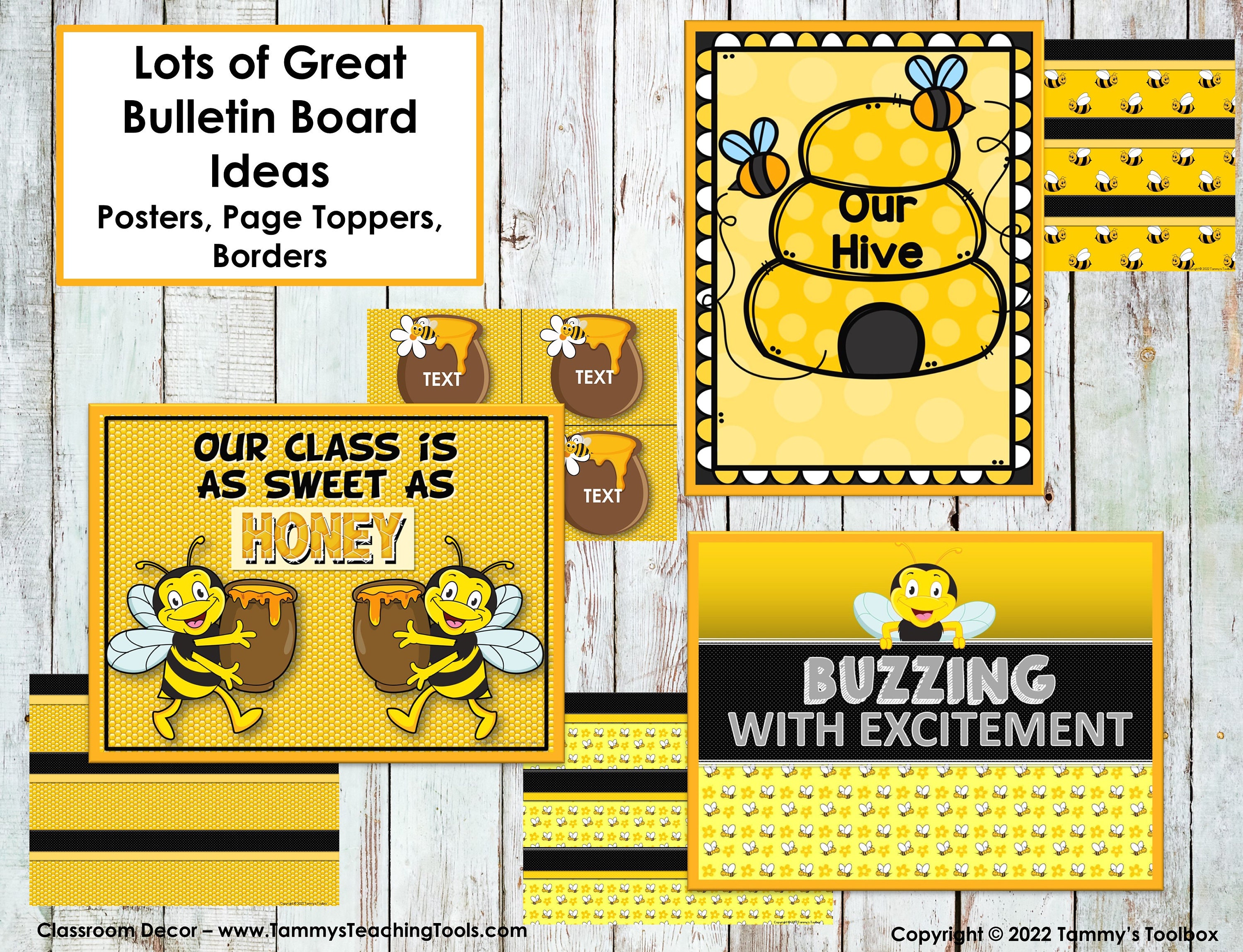 Bee Classroom Decor Bundle, Bee Theme Classroom Bulletin Board, Banners ...