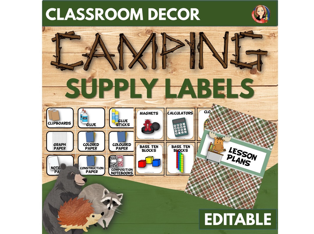 Editable Classroom Organization Supply Labels in a Rustic Classroom ...