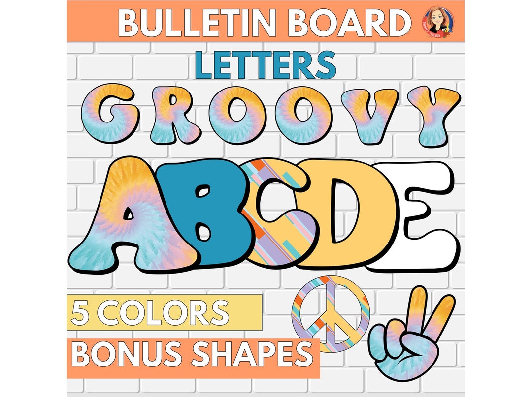 Groovy Retro Bulletin Board Letters, Printable Groovy Retro Classroom ...