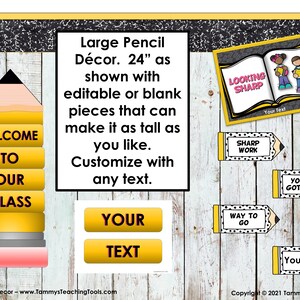 Classroom Decor Bundle in Pencil Theme | Editable, Back to School ...