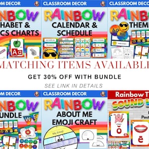 Emoji Rainbow Classroom Decor Bundle, Rainbow Theme Classroom Posters ...