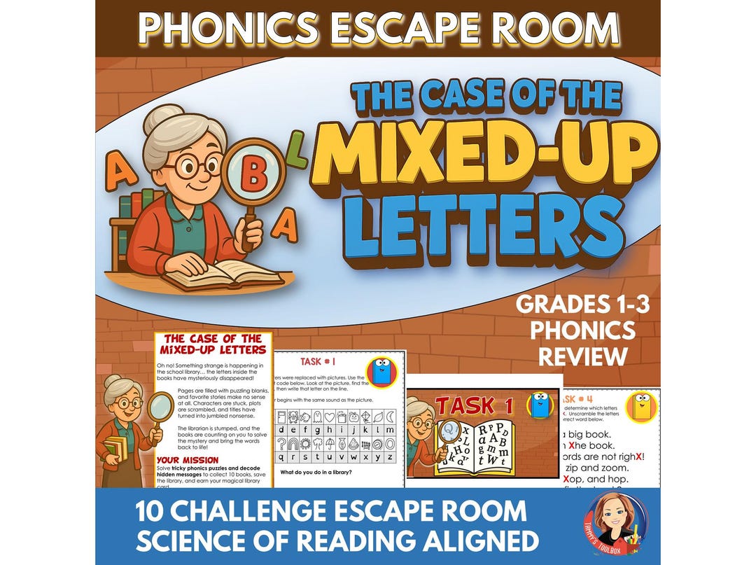 Phonics Escape Room Printable Game | Fun Reading and Spelling Review ...
