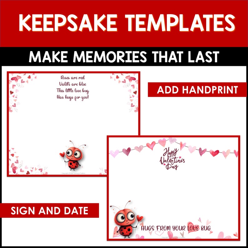 10 Printable Valentine Card Craft, Handprint Art Printable Craft ...
