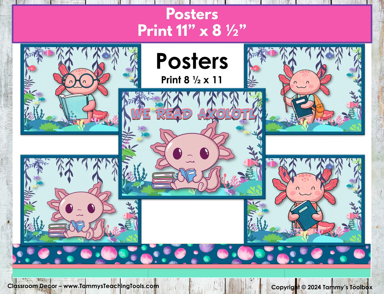 Axolotl Bulletin Board Kit, Classroom Reading Decor, Axolotl ...