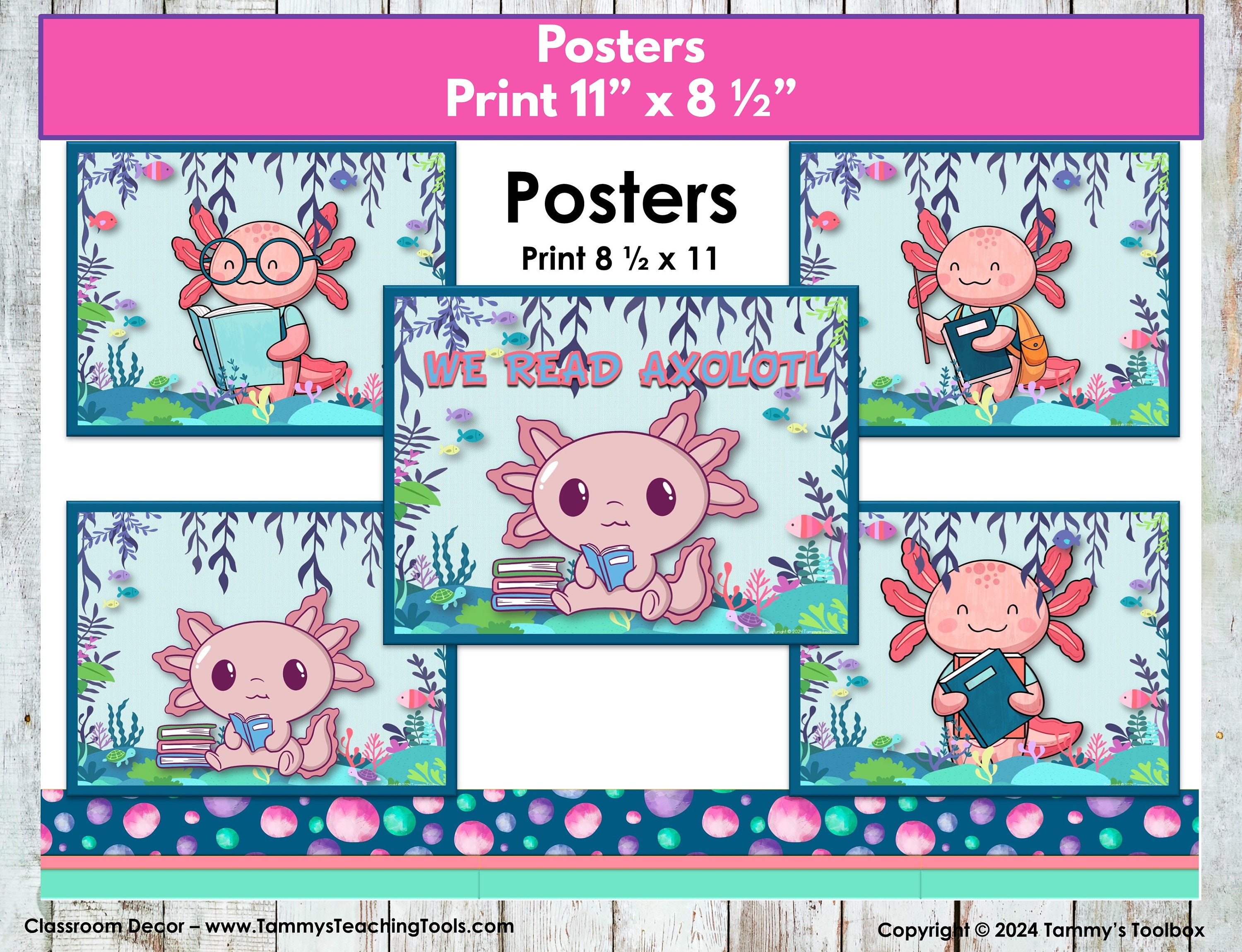 Axolotl Bulletin Board Kit, Classroom Reading Decor, Axolotl ...